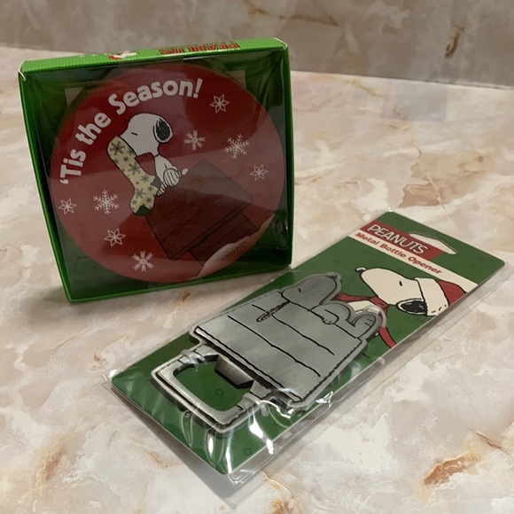Peanuts | Other | Peanuts Christmas Theme Coasters And Bottle Opener ...